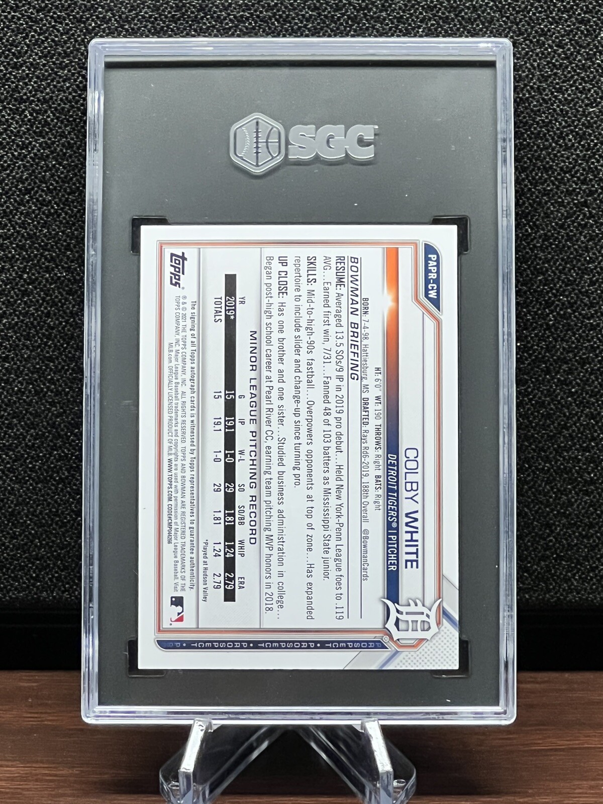 2021 Bowman - Paper Prospect Autographs Colby White #PAPR-CW (AU, RC ...
