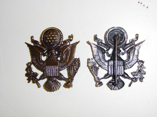 b5264 US Korea WAC WAAC Officer's Hat Emblem Eagle pin back Bronze ...