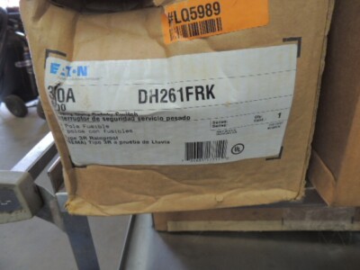 EATON DH261FRK HEAVY DUTY SAFETY SWITCH 30A 600V 2P FUSIBLE NEMA 3R | eBay