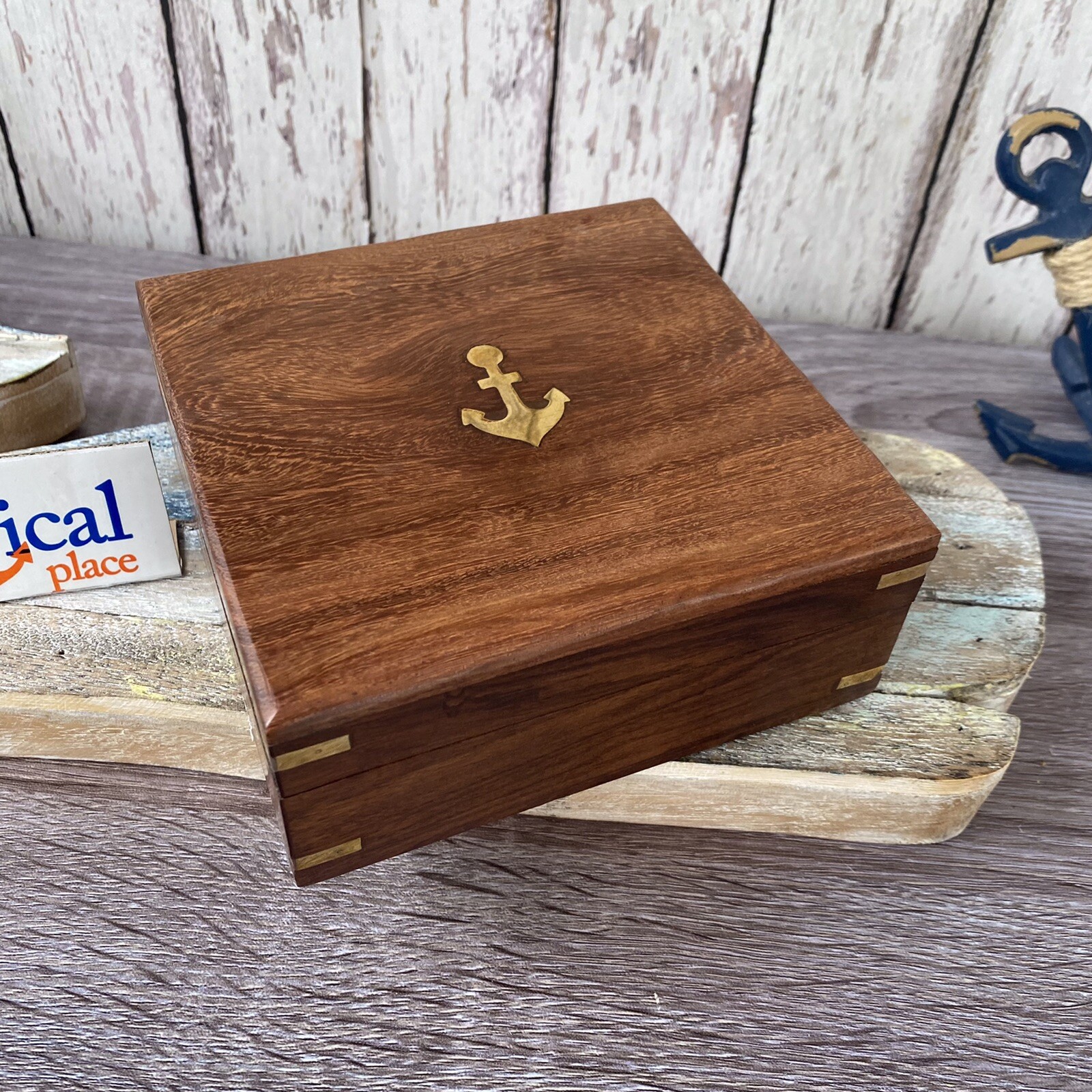 Large 3.75" Brass Sundial Desk Compass w/ Wooden Box - Old Vintage ...