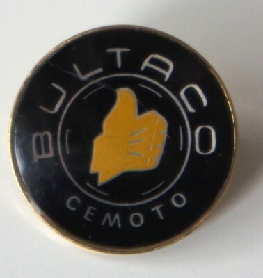 1x Bultaco Cemoto BADGE Anstecker Emblem Logo Pin Clip 25,8 mm 1970s ...