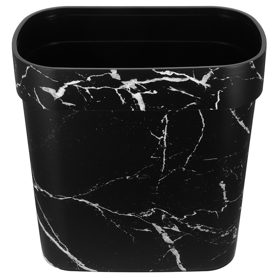 Oval Bedroom Wastebasket Marble Pattern Bin Garbage Design Trash Can ...