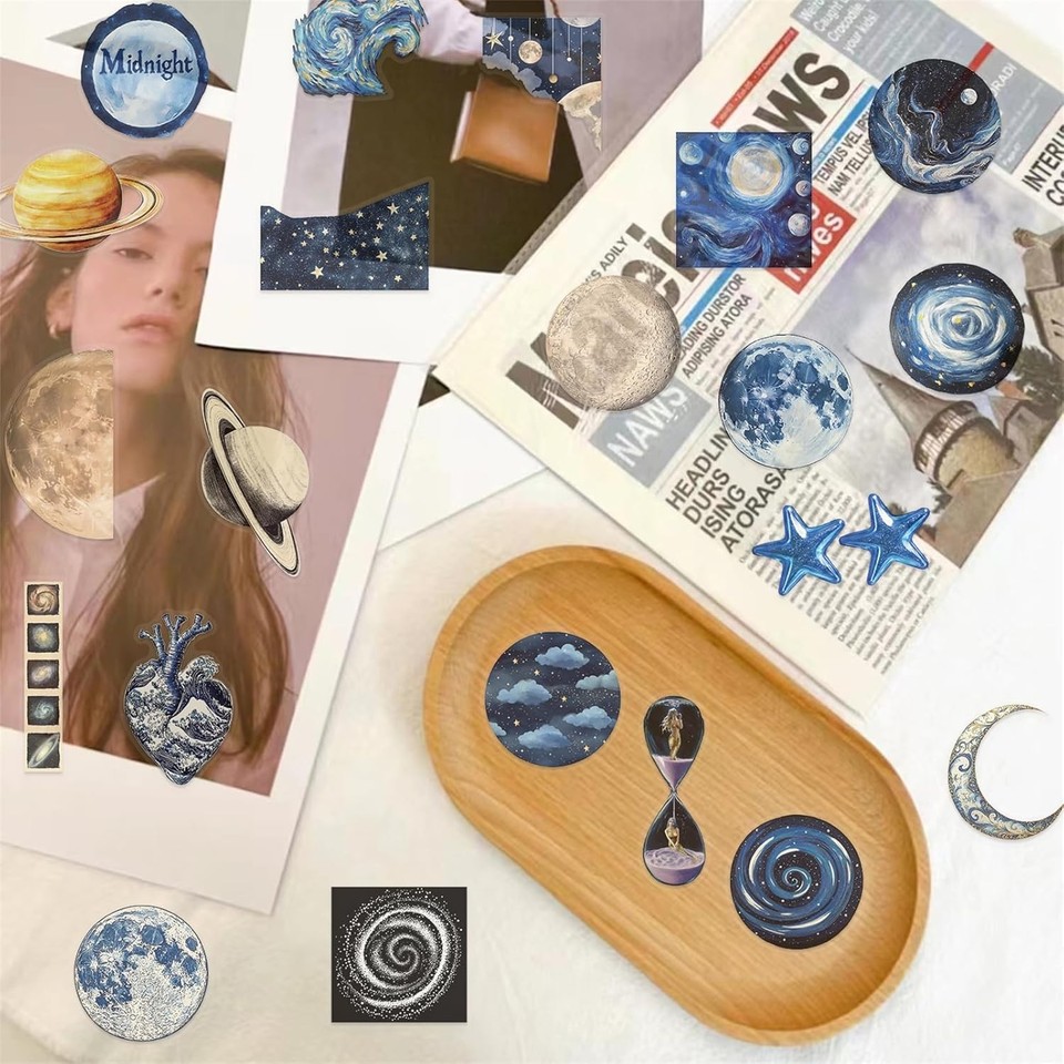 50PCS Holographic Space Stickers, Glitter NASA Stickers for ...