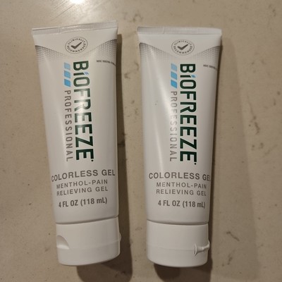 Biofreeze Professional Menthol Pain Relief Colorless Gel 4oz X2 Exp ...