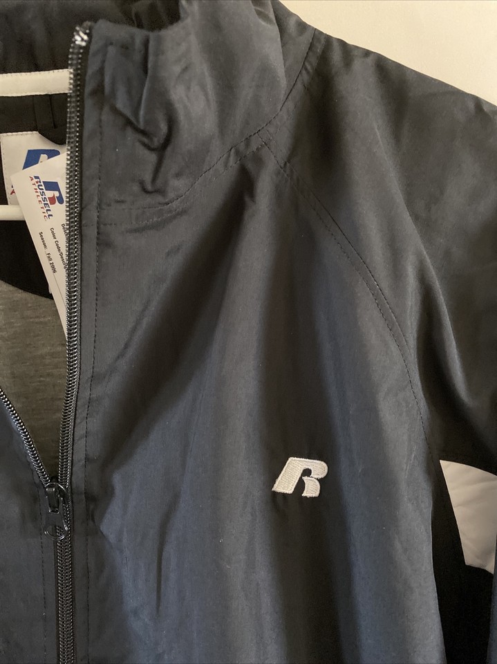 Russell Athletic Men’s Large Black Raglan Full Zip Track Jacket NWT ...