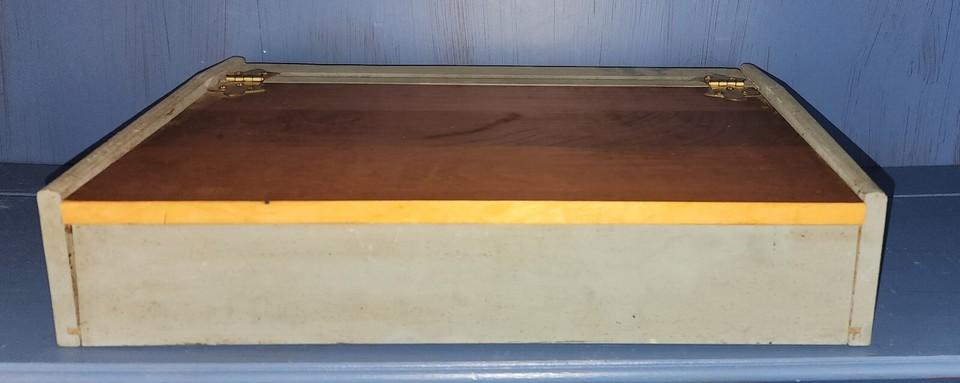 Vintage Wooden Lap/ Writing Desk Box Slant Top | eBay