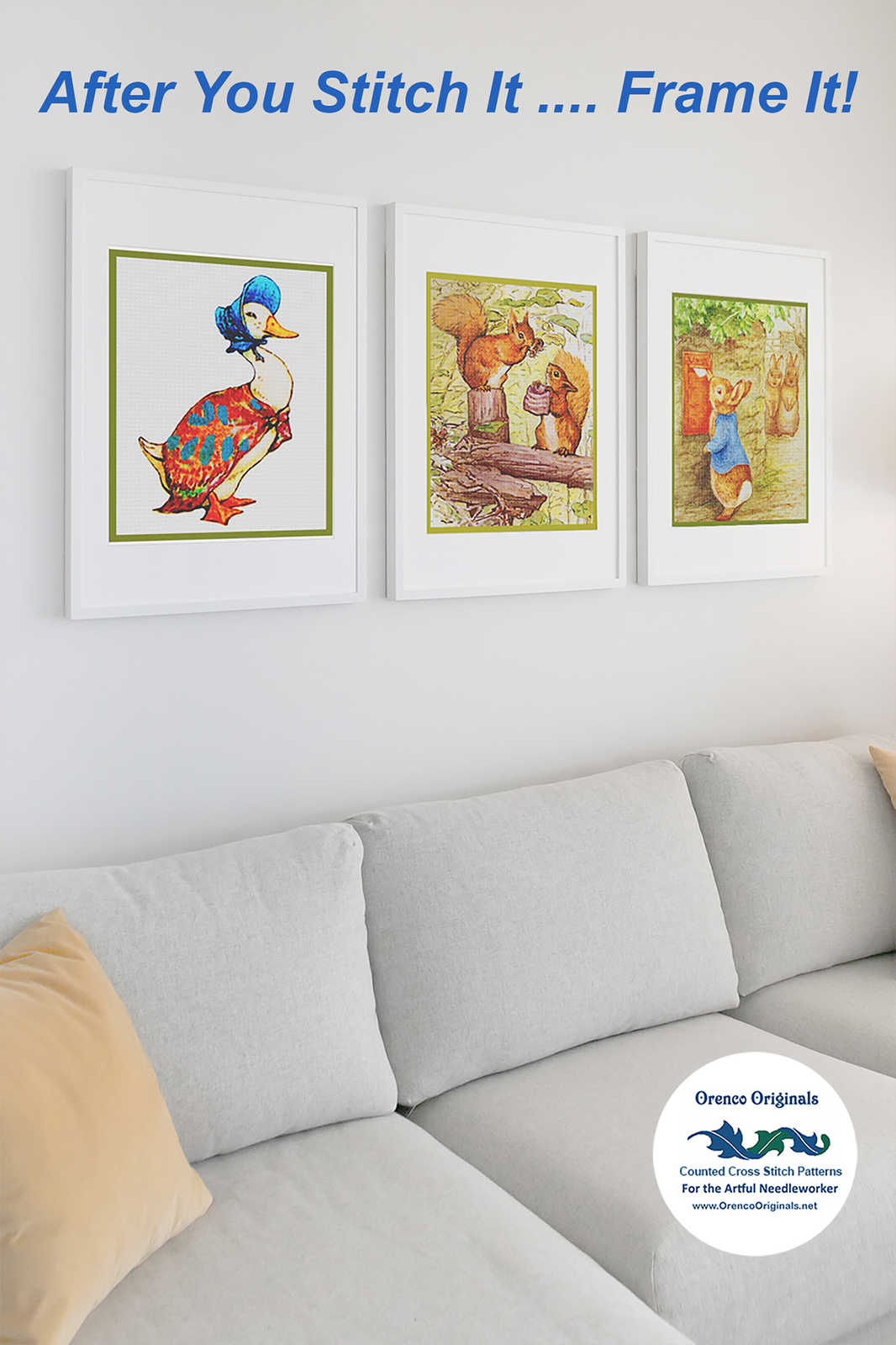 Mama Bunny Hugs Peter Rabbit by Beatrix Potter Counted Cross Stitch ...