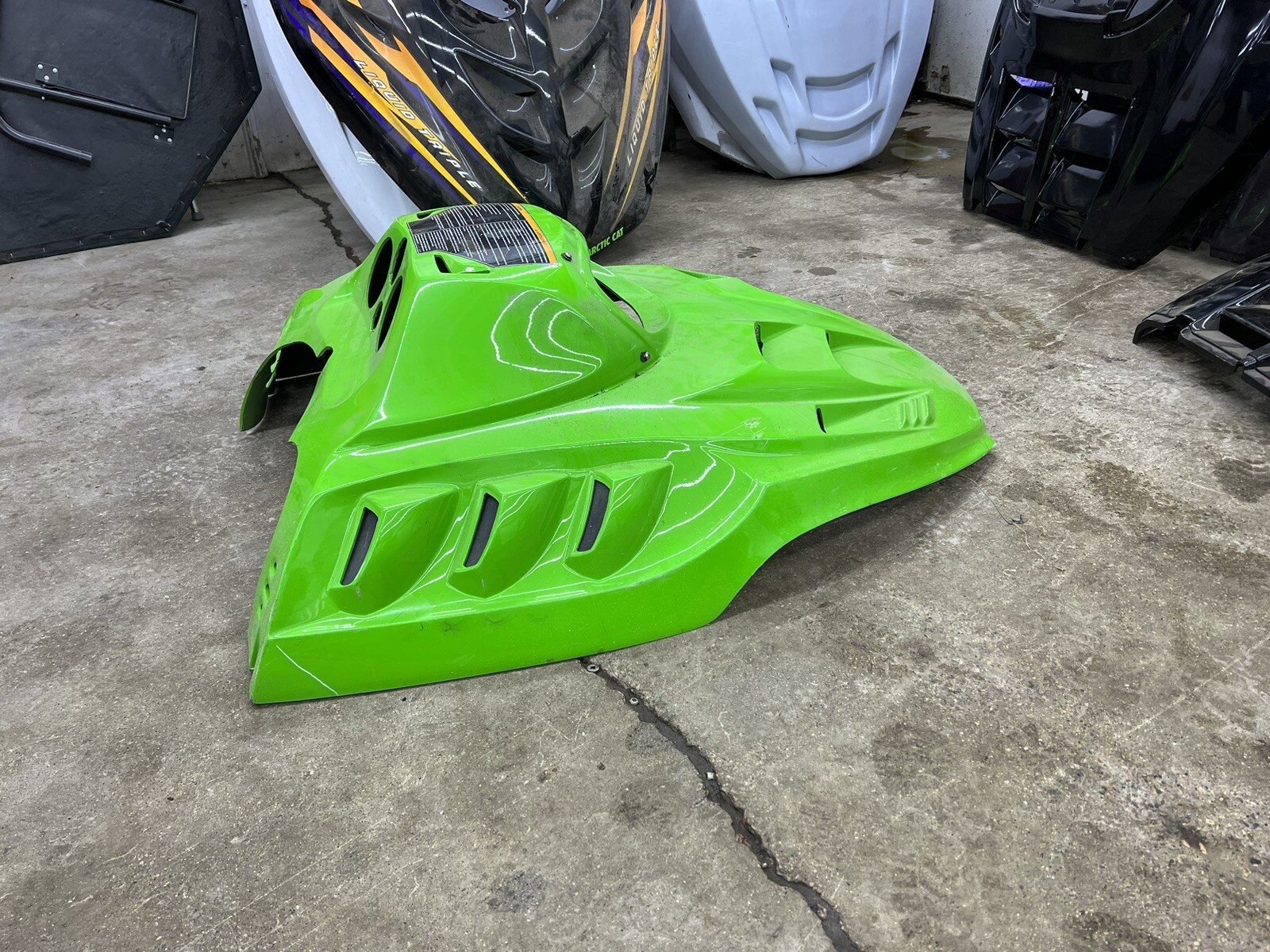 1999-2001 99 00 01 Arctic Cat ZRT 800 Snowmobile Green Hood Thundercat ...