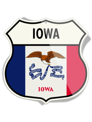 State Flag of Iowa - Shield Shape - Aluminum Sign | eBay