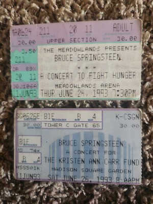 Lot Of 6 Bruce Springsteen Tickets 1992 1993 2008 2009 World Tour Fight ...