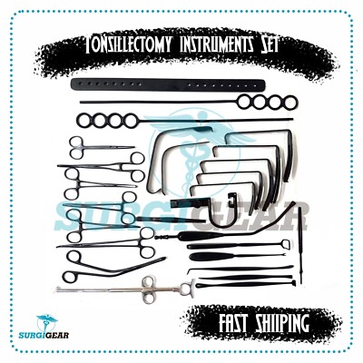 Tonsillectomy Surgical Instruments Set 27 Pcs ENT Set BLACK Surgery ...
