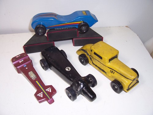 Group Of 4 Hand Made Vintage Pinewood Derby Race Cars Boy Scouts Cub ...