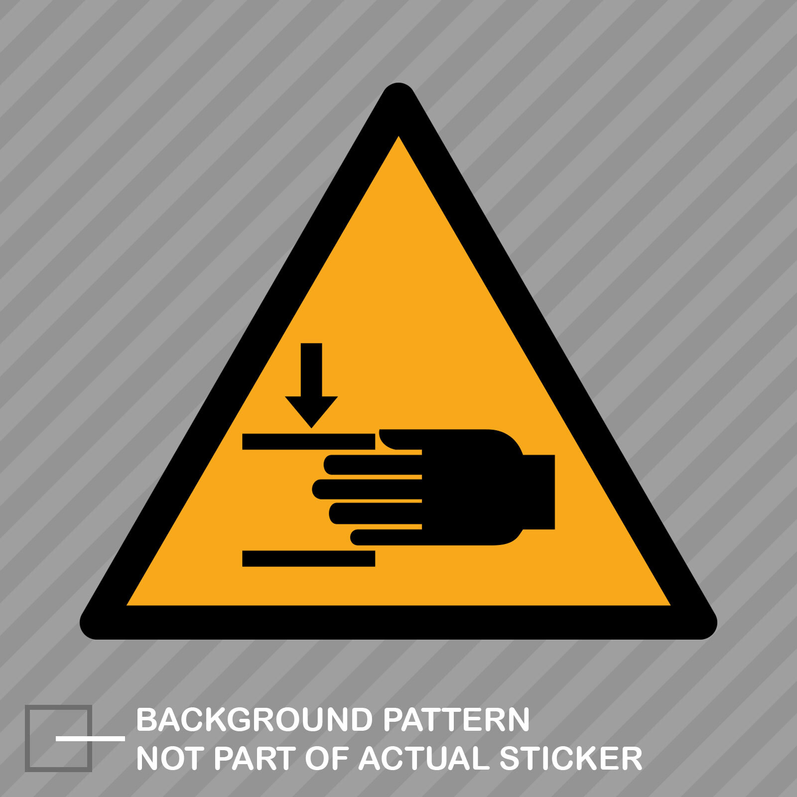 W024 Crushing Of Hands Sticker Decal Vinyl iso 7010 iso 3864 hazard ...