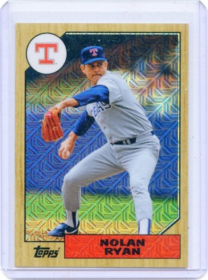 2017 TOPPS #87-NR NOLAN RYAN 87 STYLE CHROME REFRACTOR, TEXAS RANGERS ...