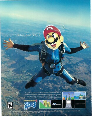 2003 Super Mario Bros. Advance 4 / Mario 3 GBA Print Ad/Poster Official ...