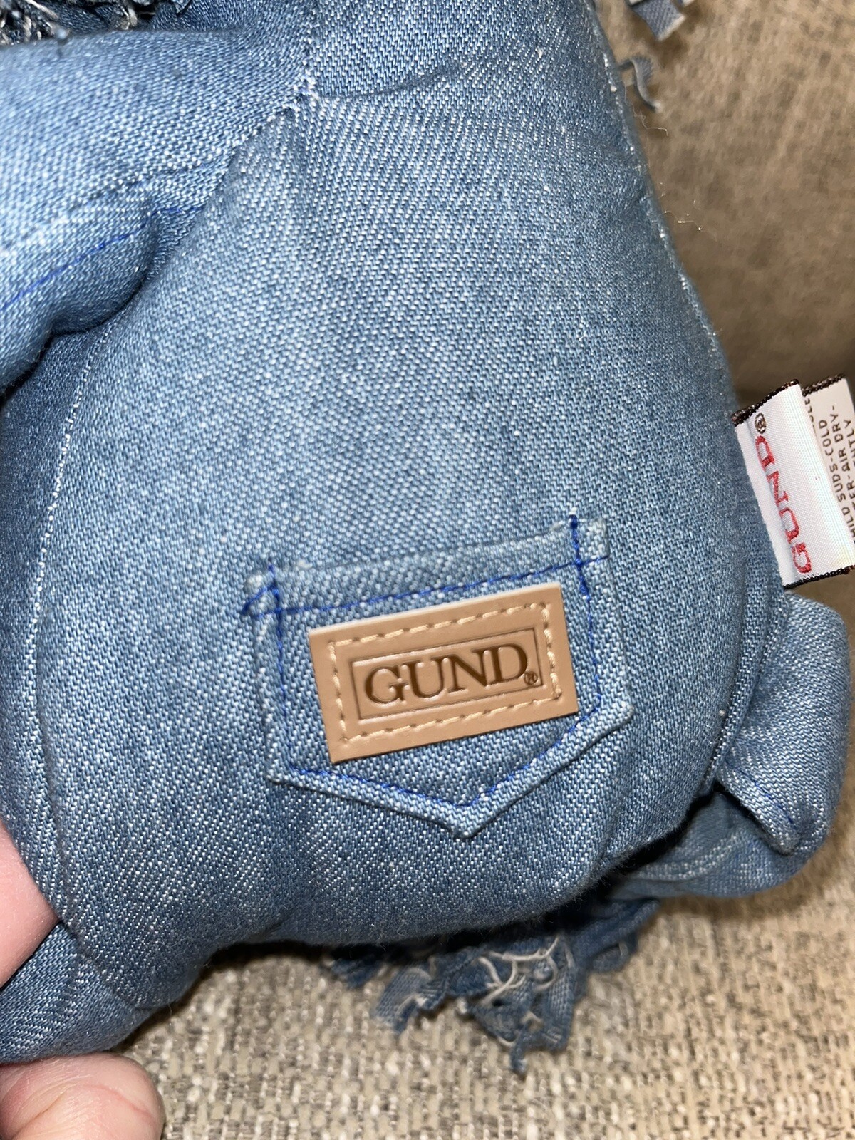 VINTAGE GUND Blue Jean Denim “ Johnny jeans” LION BEAR DOLL Stuffed ...