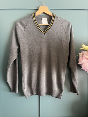Size 36-38 Handsworth Grammar School Plain V-Neck Grey Uniform Jumper ...