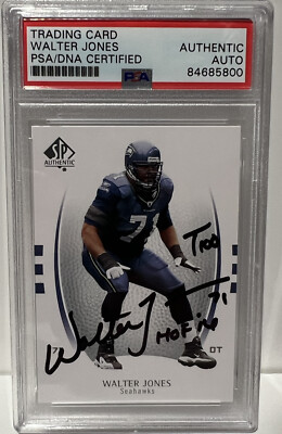 WALTER JONES PSA/DNA 2001 SP Authentic Autographed Signed Auto Seattle ...