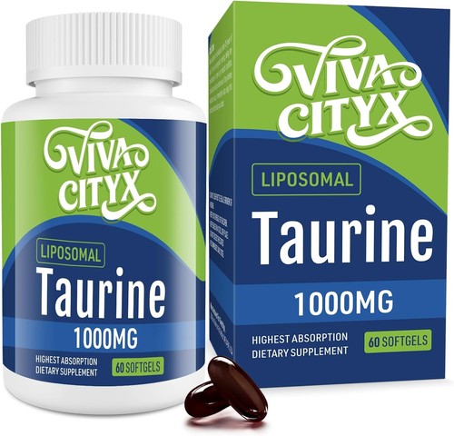 Taurine 1000mg - Liposomal Taurine Amino Acid Supplement for Heart ...