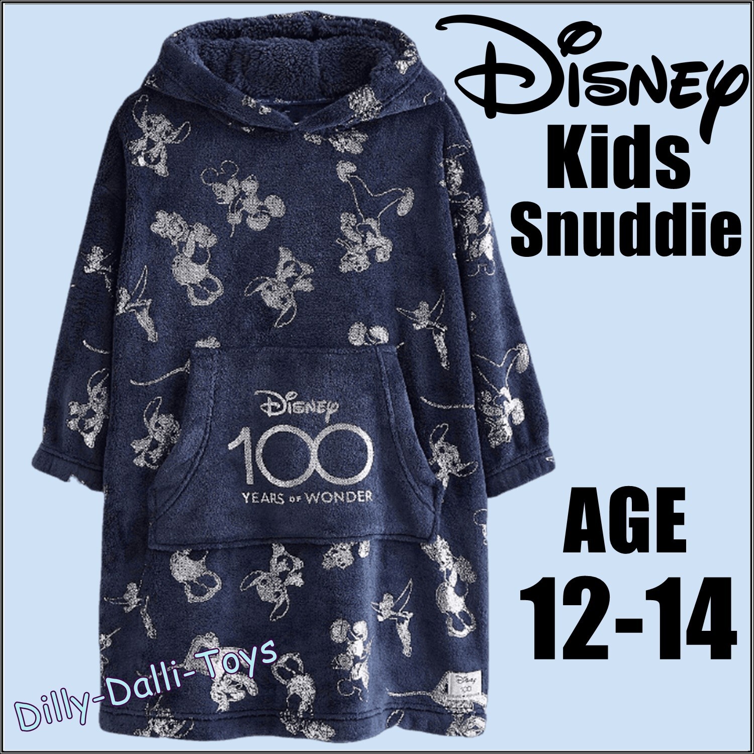 Disney 100 Years Kids Snuddie Snoodie Snuggle Hoodie Age 12 13 14 ...