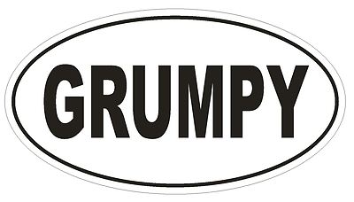 GRUMPY Oval Bumper Sticker or Helmet Sticker D1952 Euro Oval | eBay