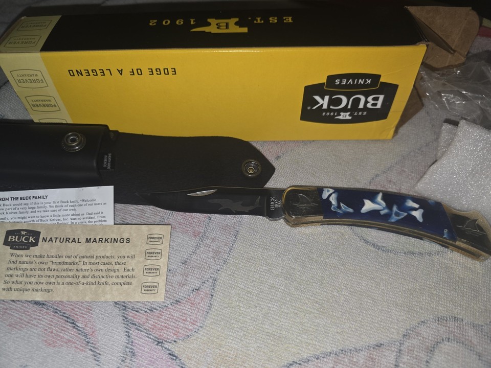 BUCK 110 CUSTOM KNIFE WITH SHark Tooth And Custom Engraving!! | eBay