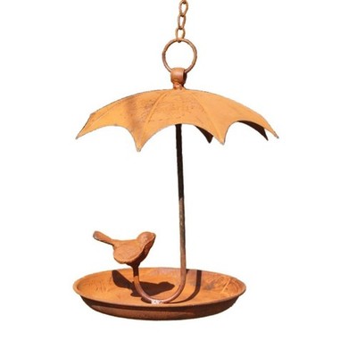 Metal Bird Feeder for Backyard Rustic Iron Bird House Wall Mounted ...