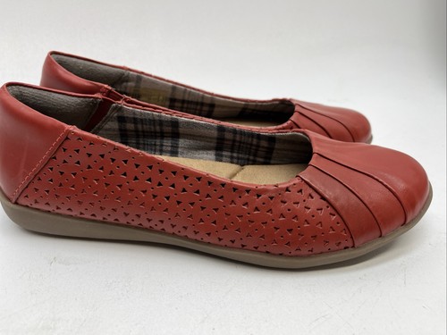 Earth Origins Shoes Women's Sz 9 Red Leather Round Toe Comfort Flats 🔥 ...
