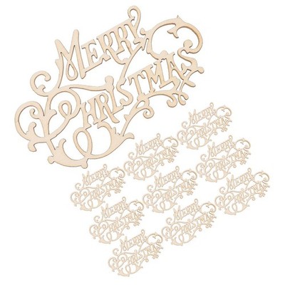 10pcs Merry Christmas Unfinished Cutouts Wood Christmas Blank Sign ...