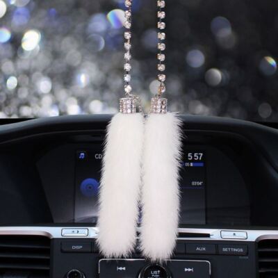 Car Mink Pendant Decorative Car Accessories Cute Pendant with Diamonds ...