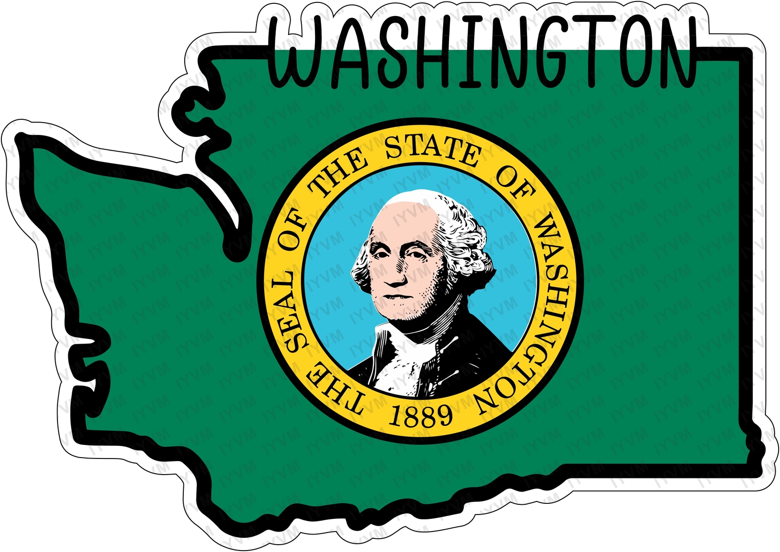 State of Washington Flag Map Sticker Decal USA Washington State | eBay