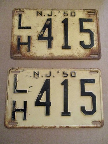 VINTAGE 1950 NEW JERSEY LICENSE PLATES SET OF 2 | eBay
