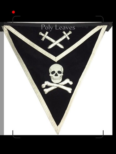 Hand-Embroidered Silver and Black Masonic Regalia Knights Templar Apron ...