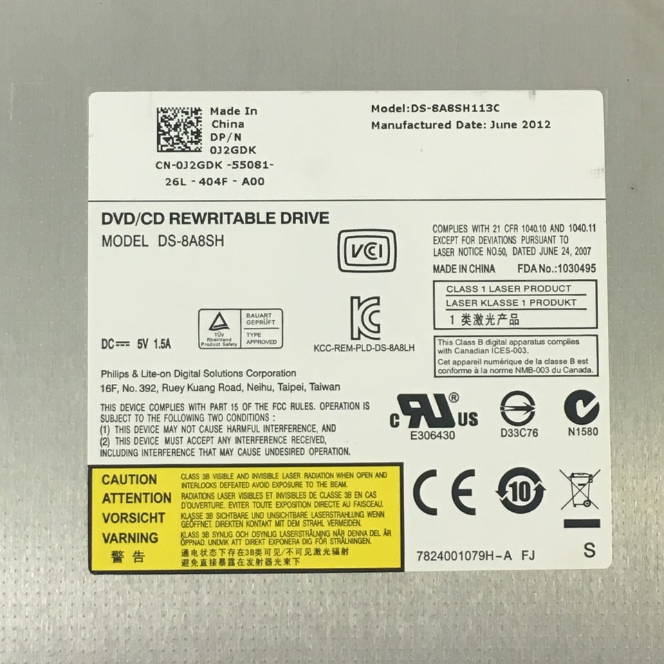 Dell DS-8A8SH113C CD DVD RW Writer Rewritable Drive J2GDK DS-8A8SH | eBay