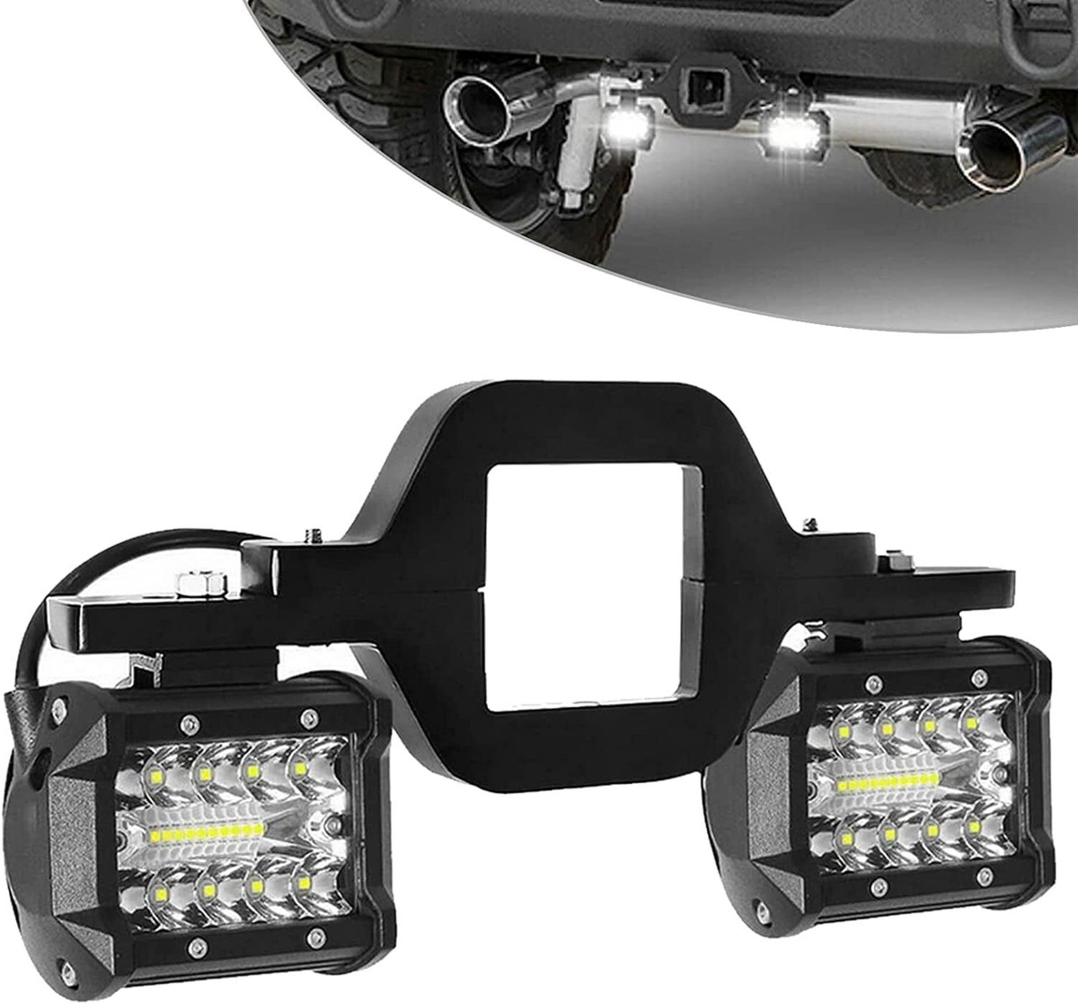 Trailer Hitch Led Backup Light 4 Inch 60W Triple Row Spot Flood Led