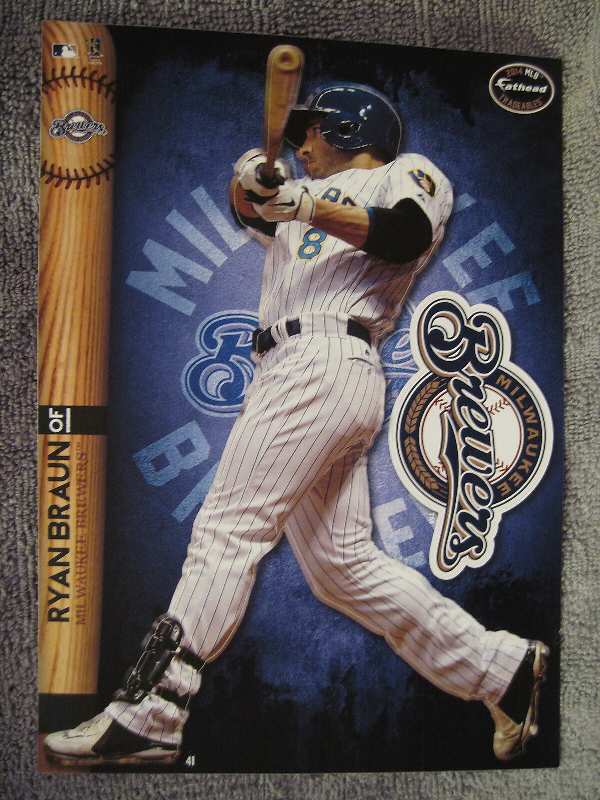 2014 MLB Fathead #41 - RYAN BRAUN - Milwaukee Brewers - 5 x 7 | eBay