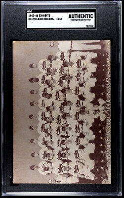 1947-66 Exhibits Cleveland Indians 1948 World Champions SGC Satchel ...