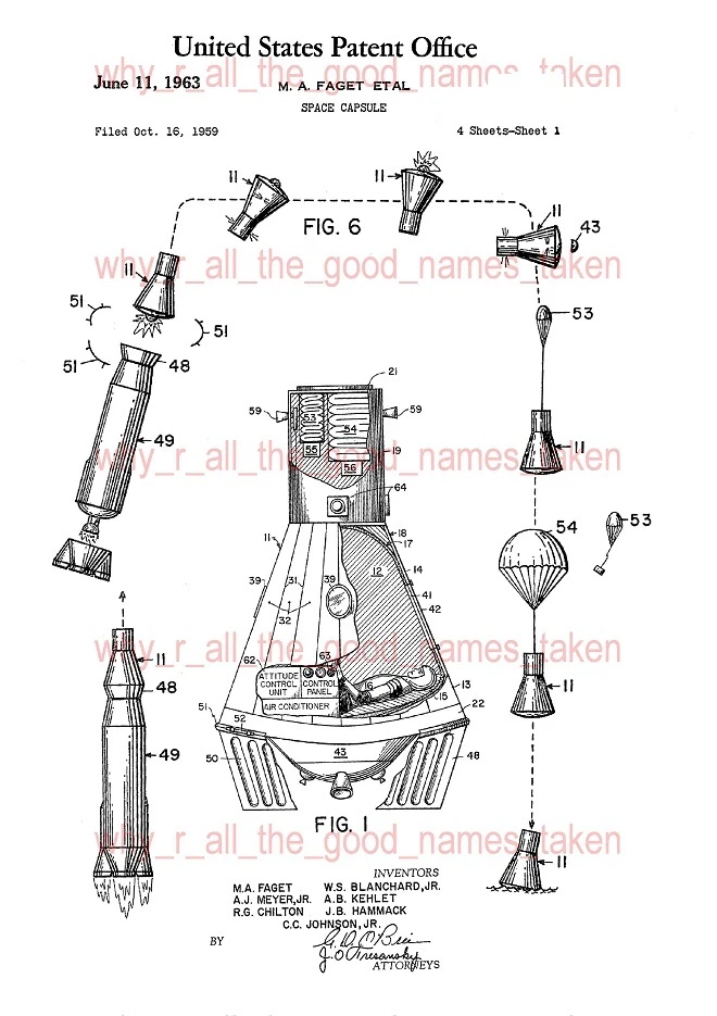 Apollo Capsule Drawings