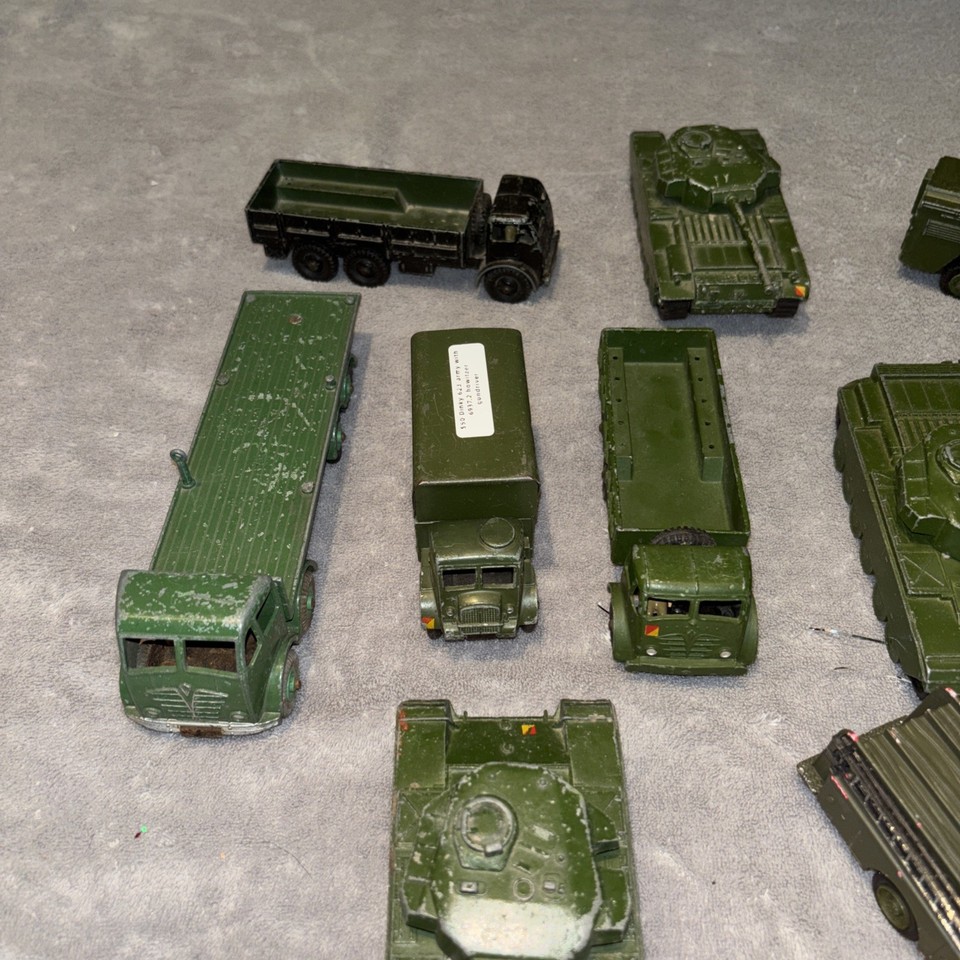 Lot Of 12 VINTAGE MECCANO DINKY SUPERTOYS CENTURION TANK + TRUCKS ...