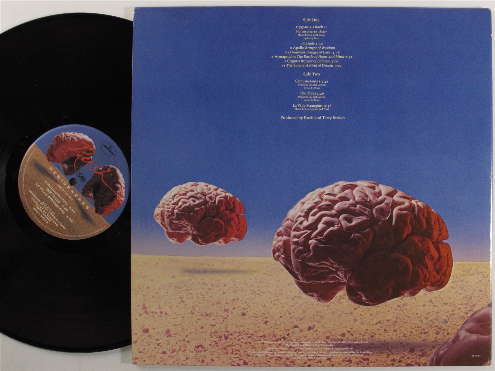 RUSH Hemispheres MERCURY SRM-1-3743 LP VG+ gatefold s | eBay