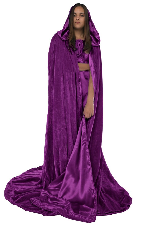 Hooded Velvet Cloak lined in Satin Luxury Cape Fashion Vampire Costume ...