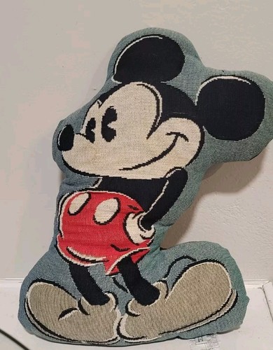 Vintage Disney Mickey Mouse Shaped Tapestry Throw Accent Pillow Cushion ...
