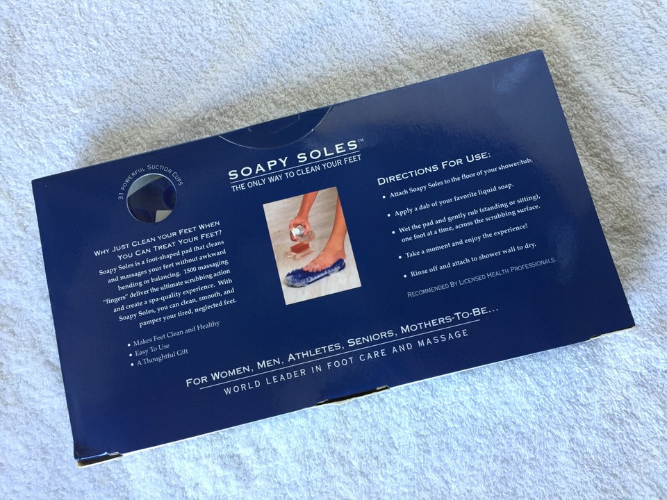Soapy Soles Foot Scrubber & Massager (Pearl Blue) Liquid Soap Included ...