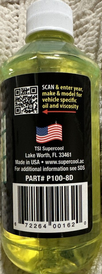 Supercool P100-8D A/C Compressor Pag Lubricant + Uv Dye Premium ...