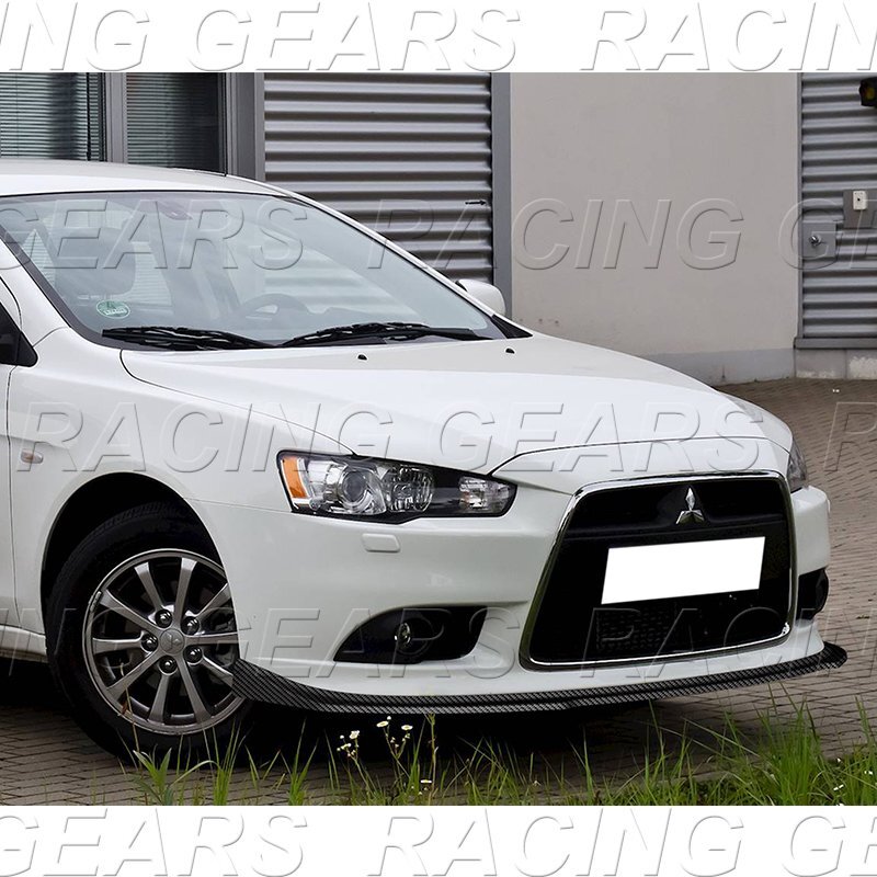 CARBON PAINTED RA-STYLE FRONT BUMPER SPOILER LIP FIT 09-15 MITS. LANCER ...
