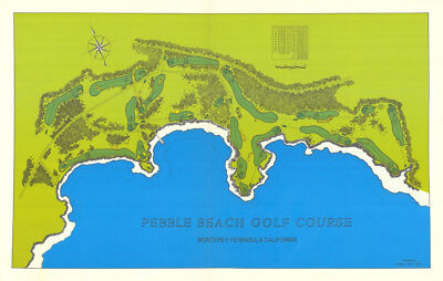 Pebble Beach Golf Course, Monterey, CA. Plan by Robert Trent Jones 1966 ...