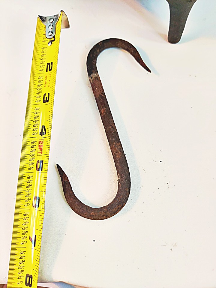 Antique Cast Iron 3 legs Bean Witches Pot Kettle Cauldron W/Wrought Hearth hook | eBay