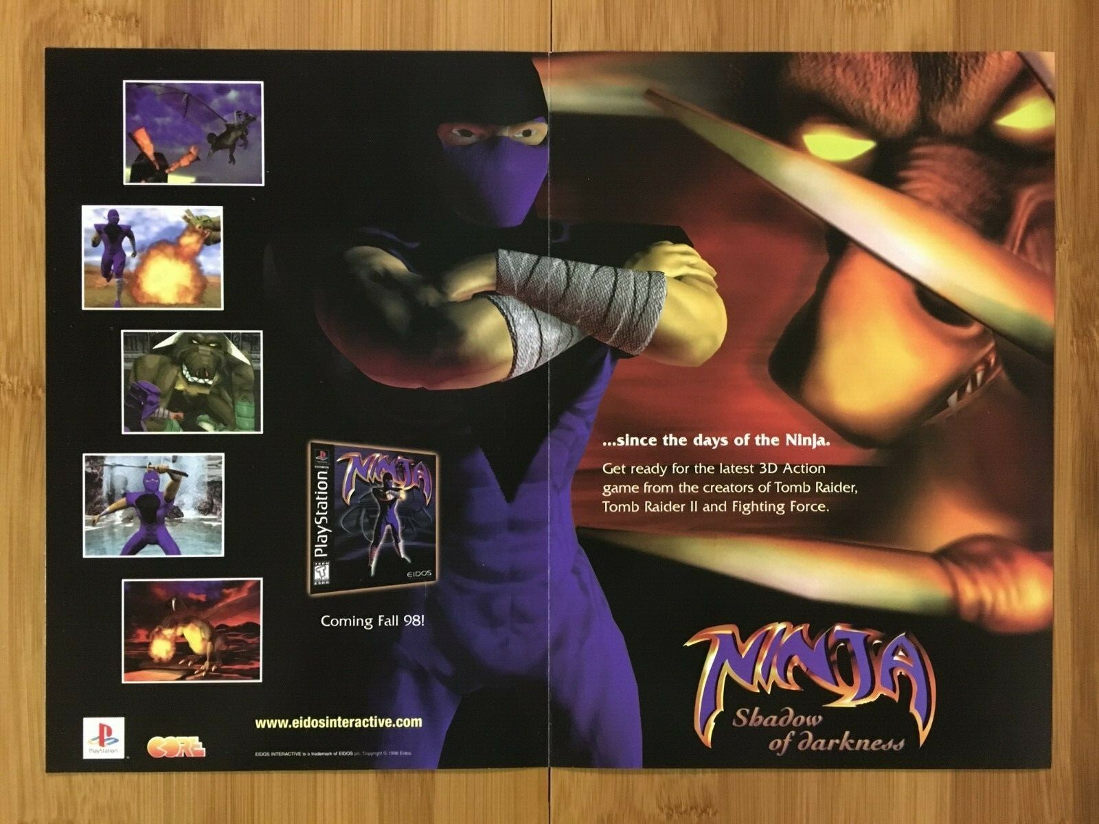 Official NINJA: Shadow of Darkness PS1 1998 Vintage Foldout Poster ...