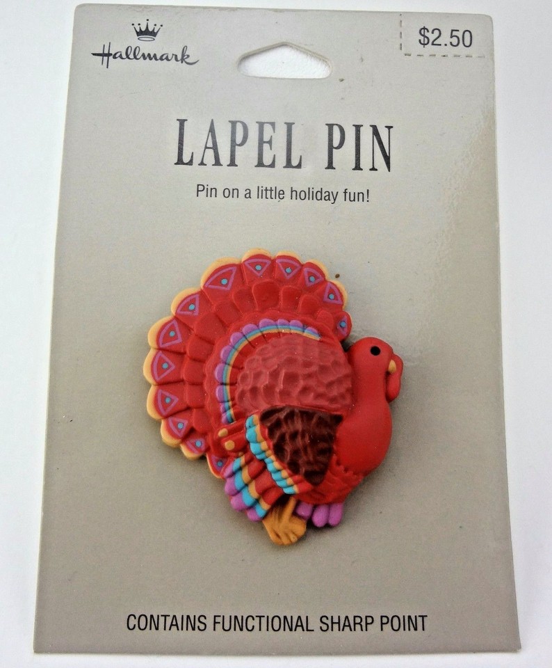 Vintage NOS Hallmark Cards Turkey Pin / Brooch - Hard Plastic ...