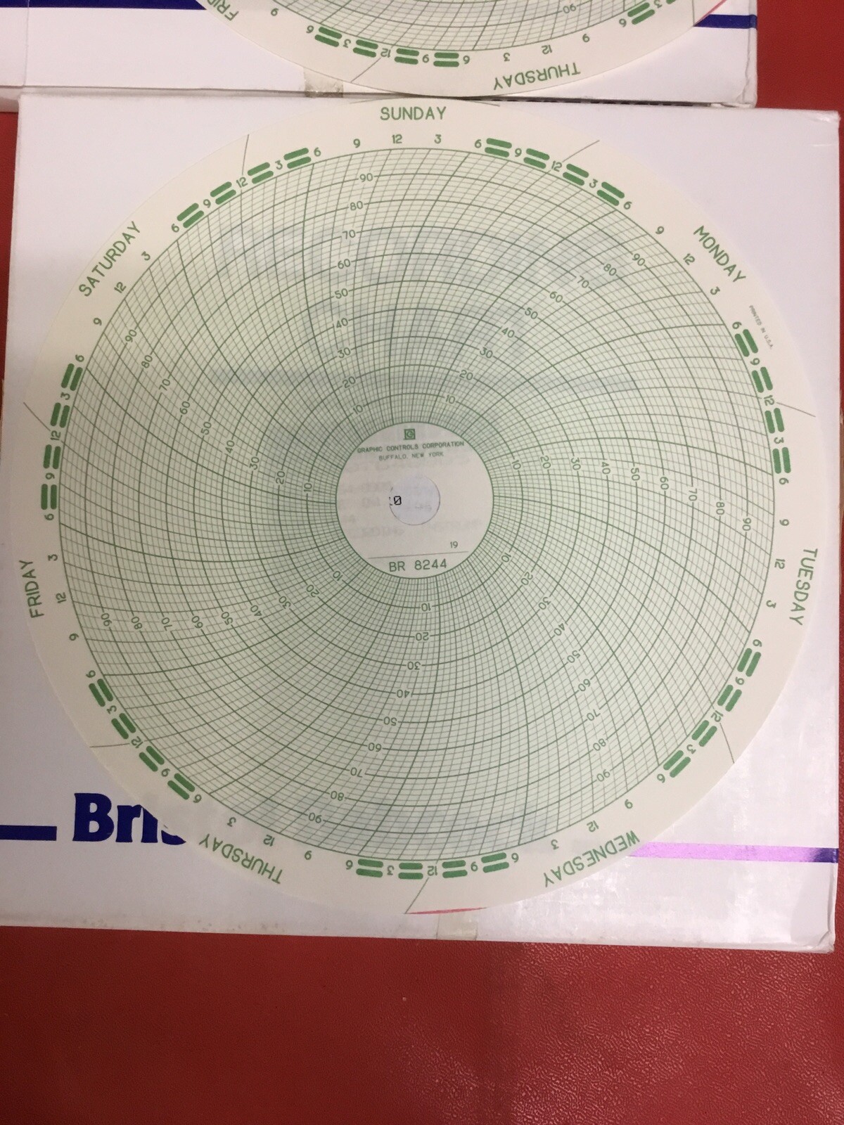 Box of 100 Bristol Babcock Circular Chart Recorder Paper Sheets MPN ...